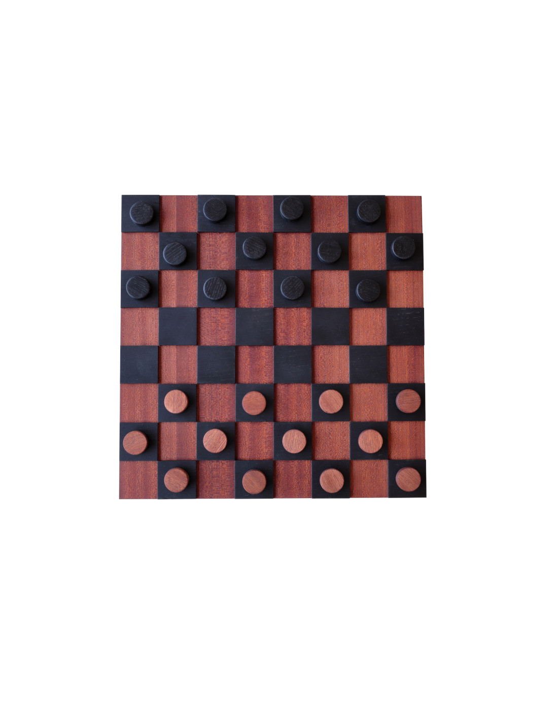 CHECKERS - Handcrafted Wooden Decorative Game